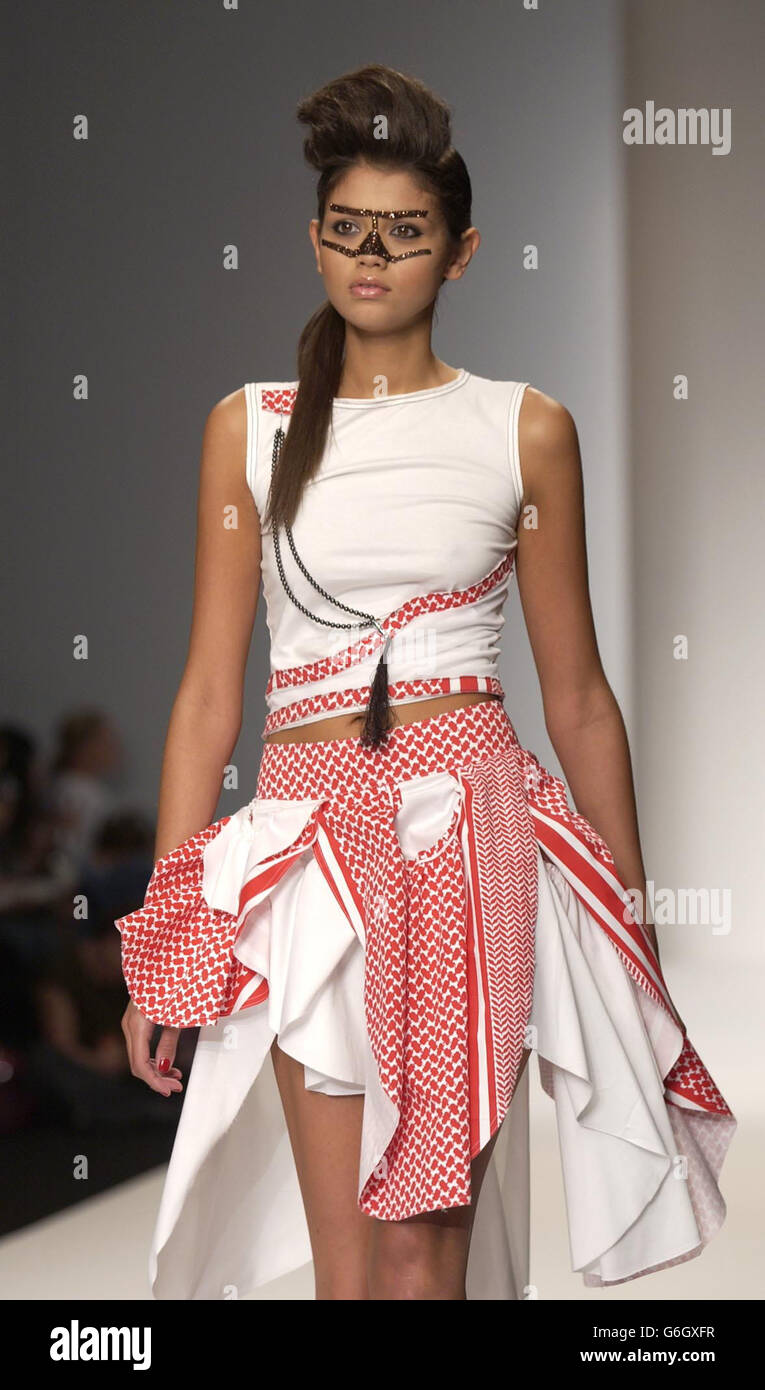 A model on the catwalk during the spring/summer 2004 show by designer ...
