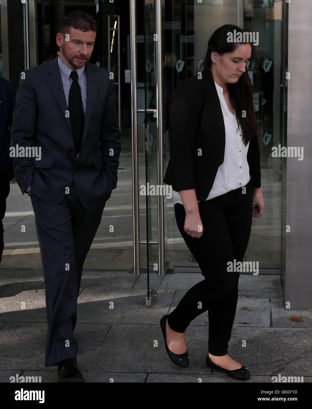 Hazel O'Brien (girlfriend of Mark O'Shaughnessy) and his brother Eamonn O'Shaughnessy leave The ...