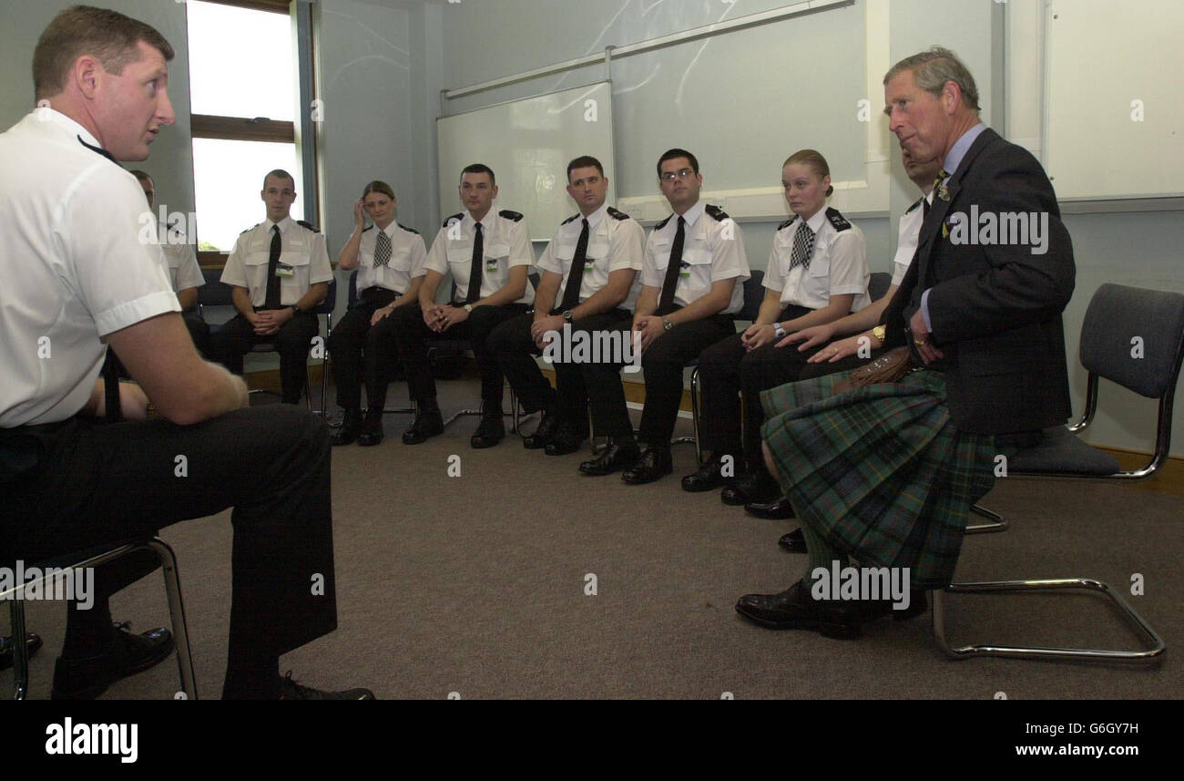 The Prince of Wales chats with Sergeant Grant McCutcheon (far left) and ...