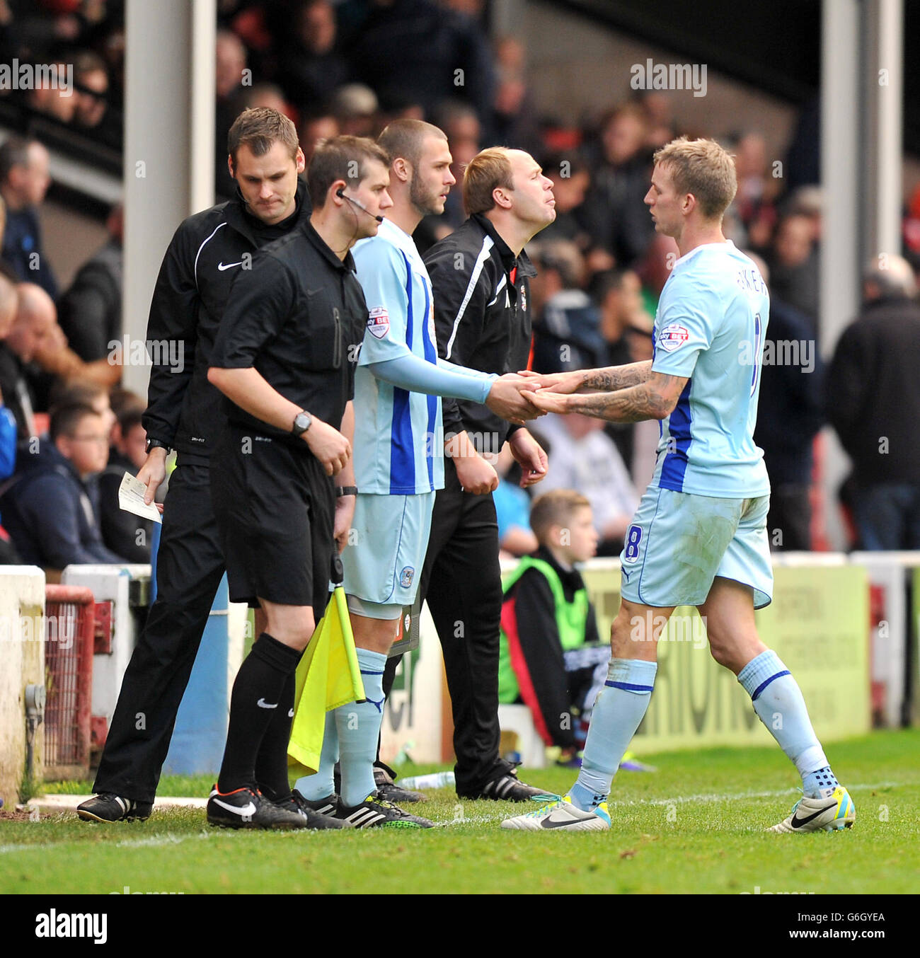 Coventry City's Carl Baker is substituted off for Billy Daniels Stock ...