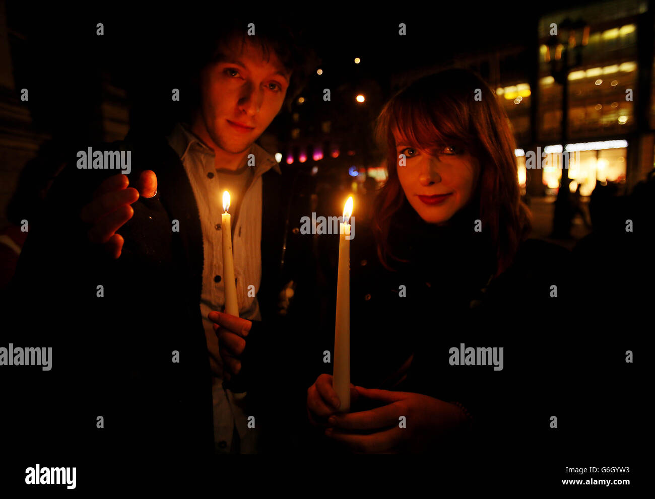Andy Foley and Karen Spillane join crowds attending a Candlelit vigil ...