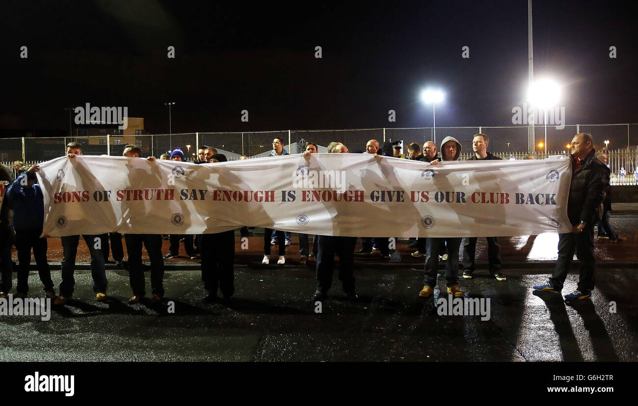 Rangers fans protest outside Ibrox Stadium ahead of The William Hill ...