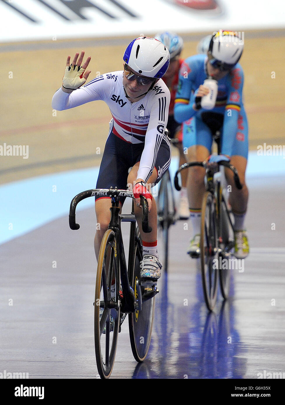 Great Britain's Laura Trott after the 20km Points Race of the Women's ...