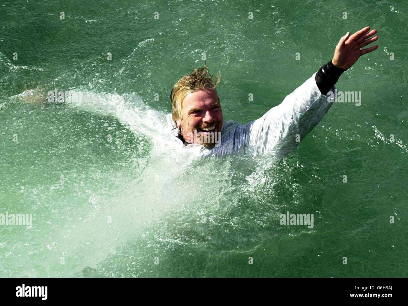 Chairman of Virgin Atlantic, Sir Richard Branson after his flight, in ...