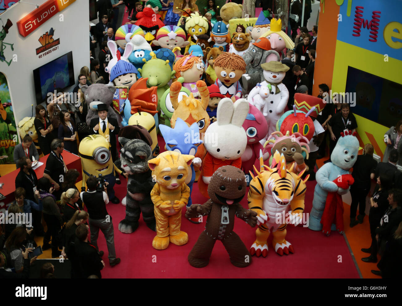 Character and mascots participating in a parade at the Brand Licensing ...