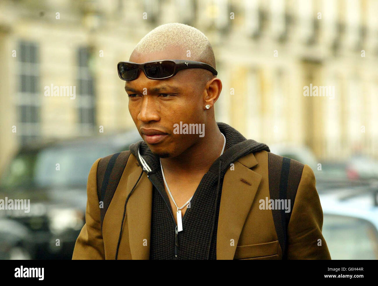 Liverpool football player El-Hadji Diouf arrives at Glasgow Sheriff ...