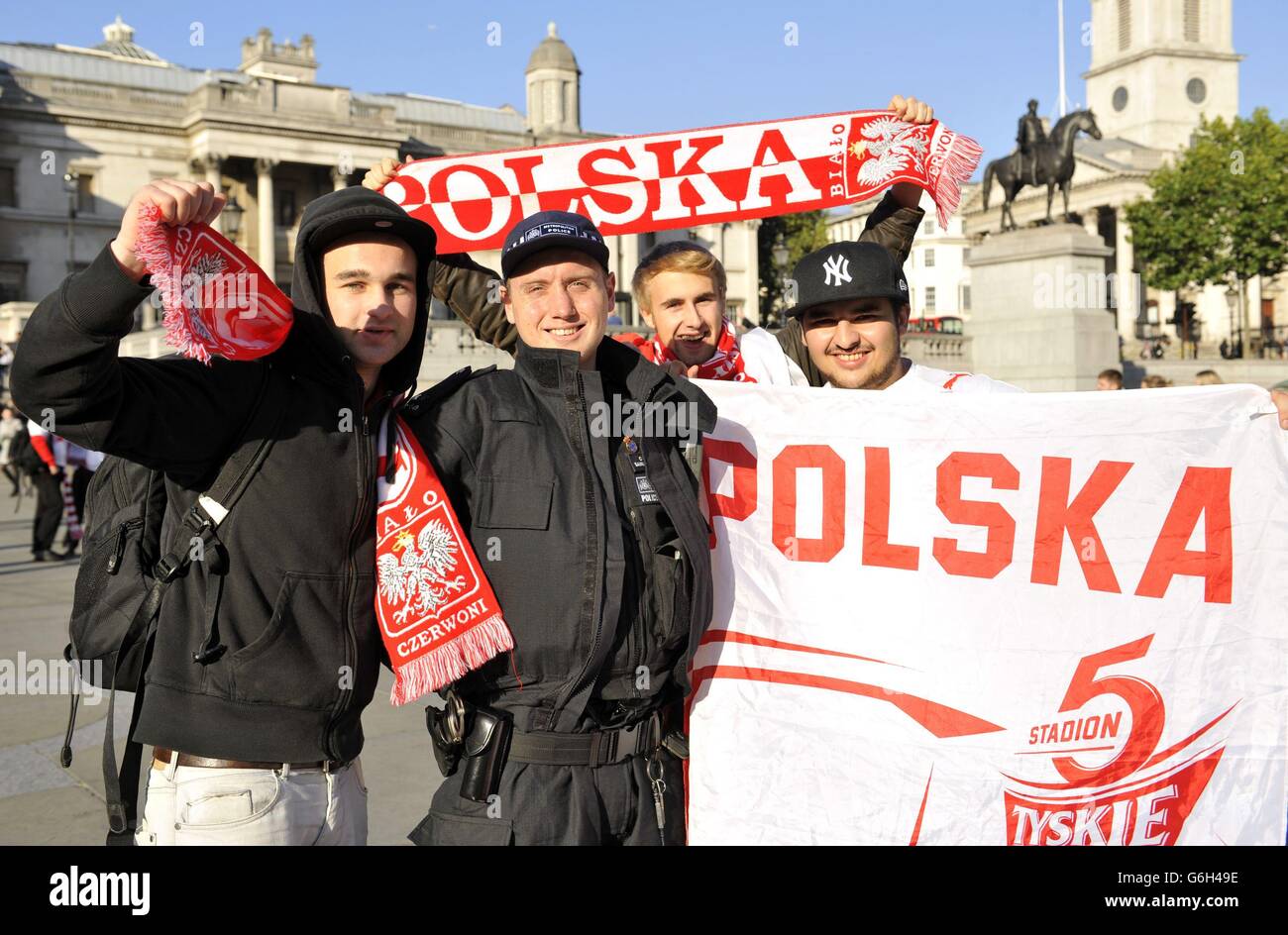 Soccer - Poland Fans at Trafalgar Square Stock Photo - Alamy