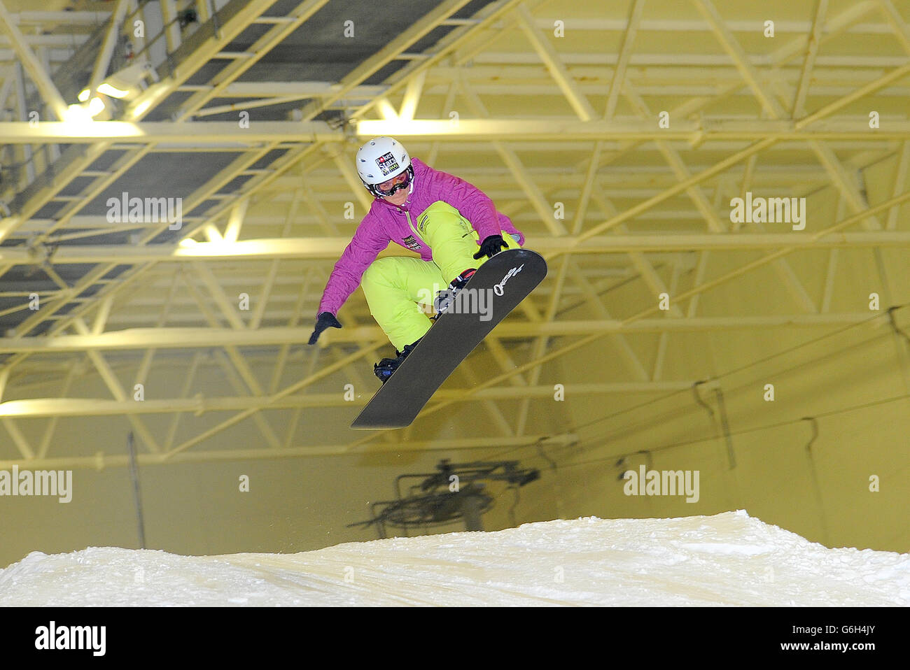 Zoe Gillings in action during the photocall at Xscape, Castleford ...
