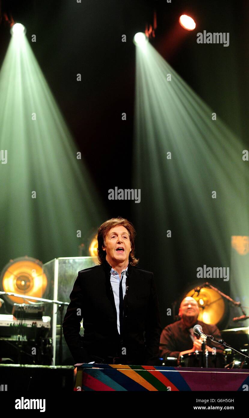 Paul McCartney performs during the filming of the Graham Norton Show at ...