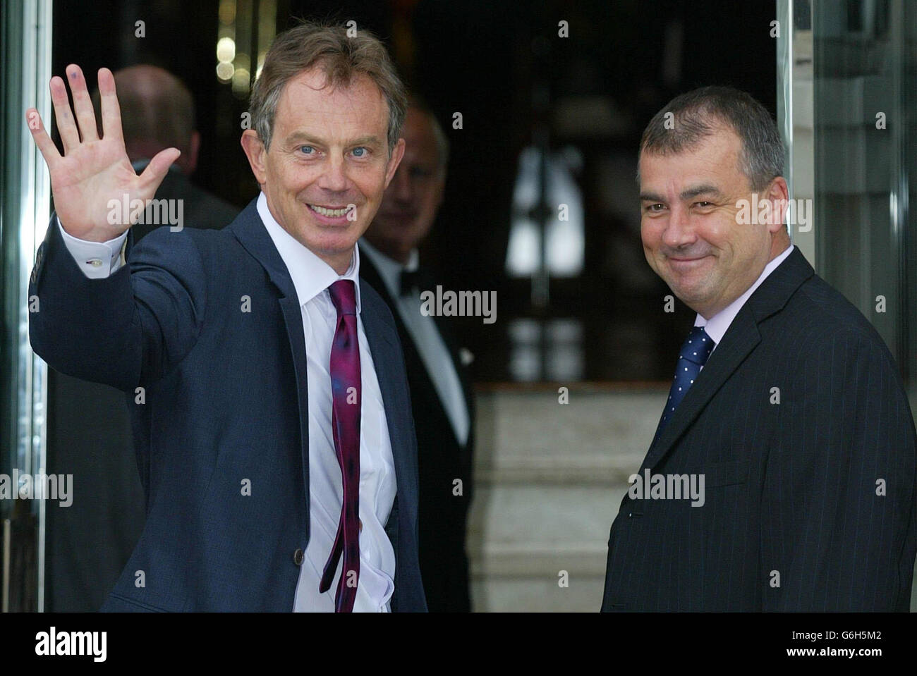 British Prime Minister Tony Blair (left) with the new TUC General ...