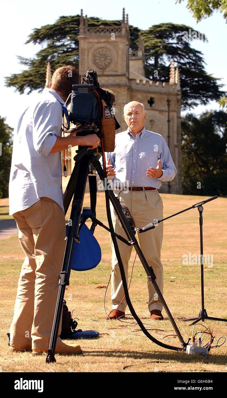 Conservative Party leader Iain Duncan Smith gives a TV interview on the ...