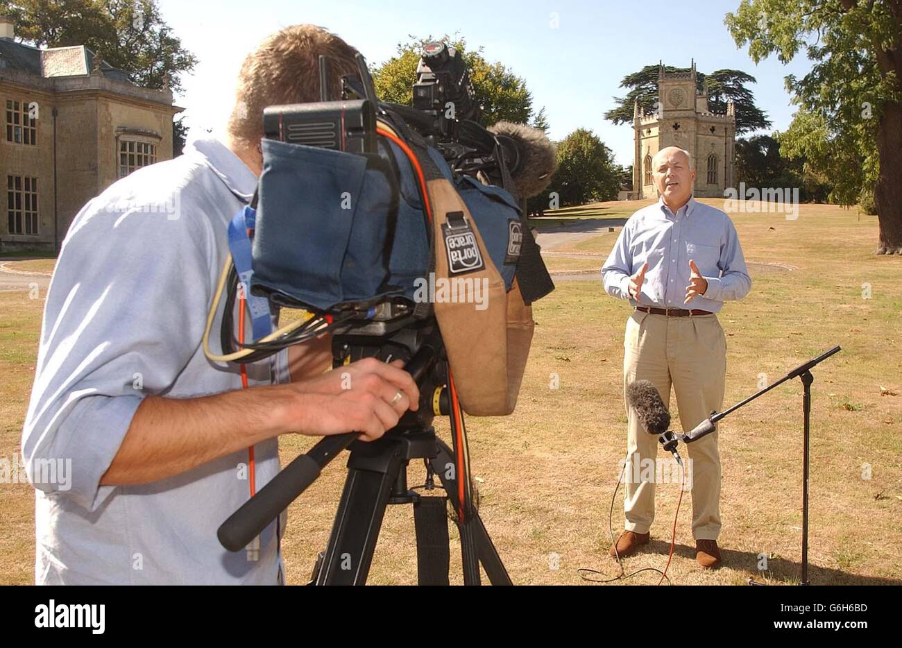 Conservative Party leader Iain Duncan Smith gives a TV interview on the ...