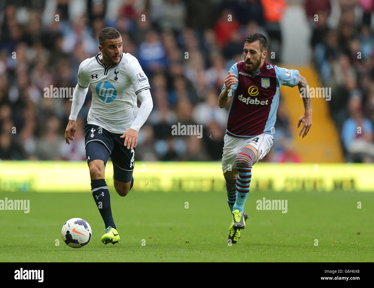 Tottenham Hotspur's Kyle Walker (left) and Aston Villa's Antonio Luna ...