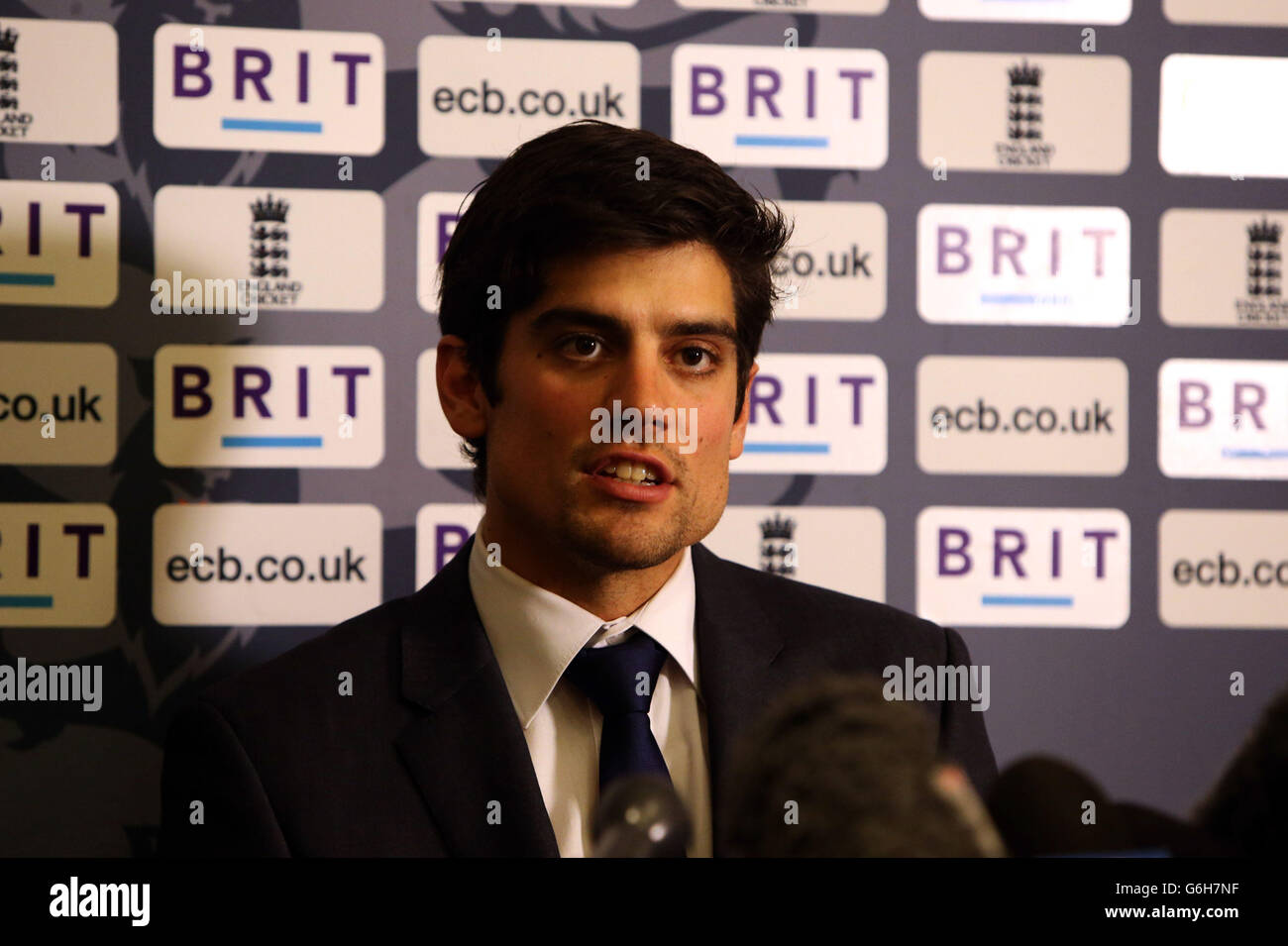 England Cricket Captain Alistair Cook during a press conference at the ...