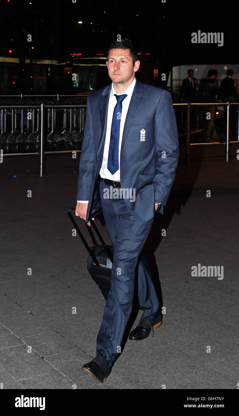 Englands tim bresnen arrives at terminal 3 of heathrow airport hi-res ...