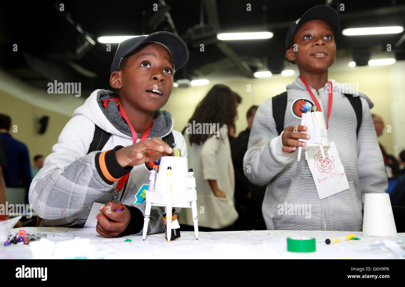 (Left to right) Jonathan (9) and Bryan Ellis (11) from Northampton have ...