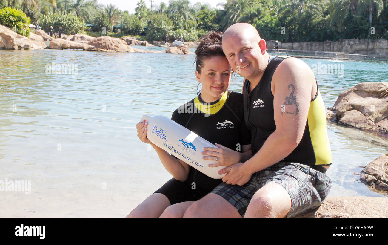 Alex Rigby, 27 asked his girlfriend, Debbie Preston, 26, to be his wife ...