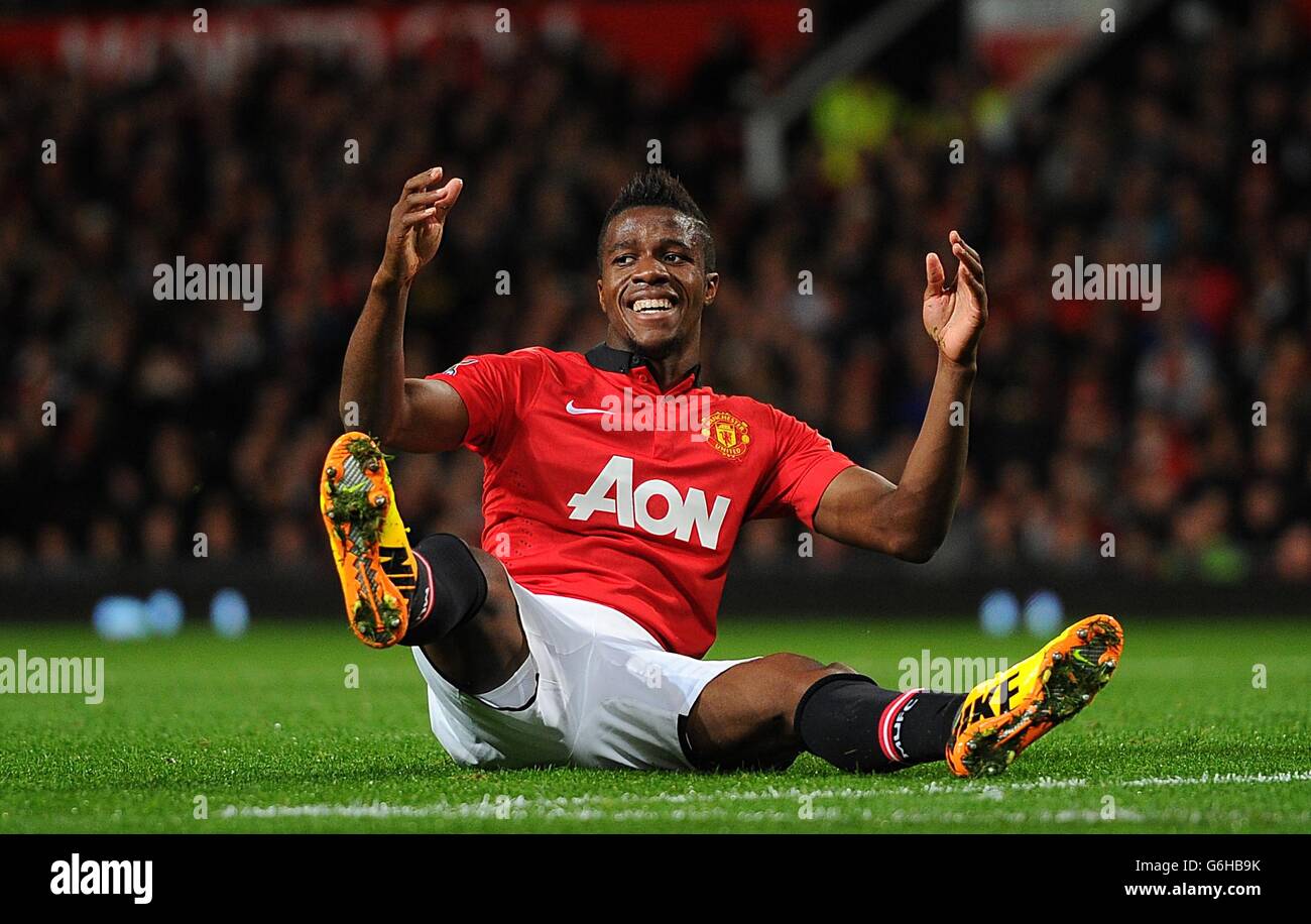 Manchester uniteds wilfried zaha reacts hi-res stock photography and ...
