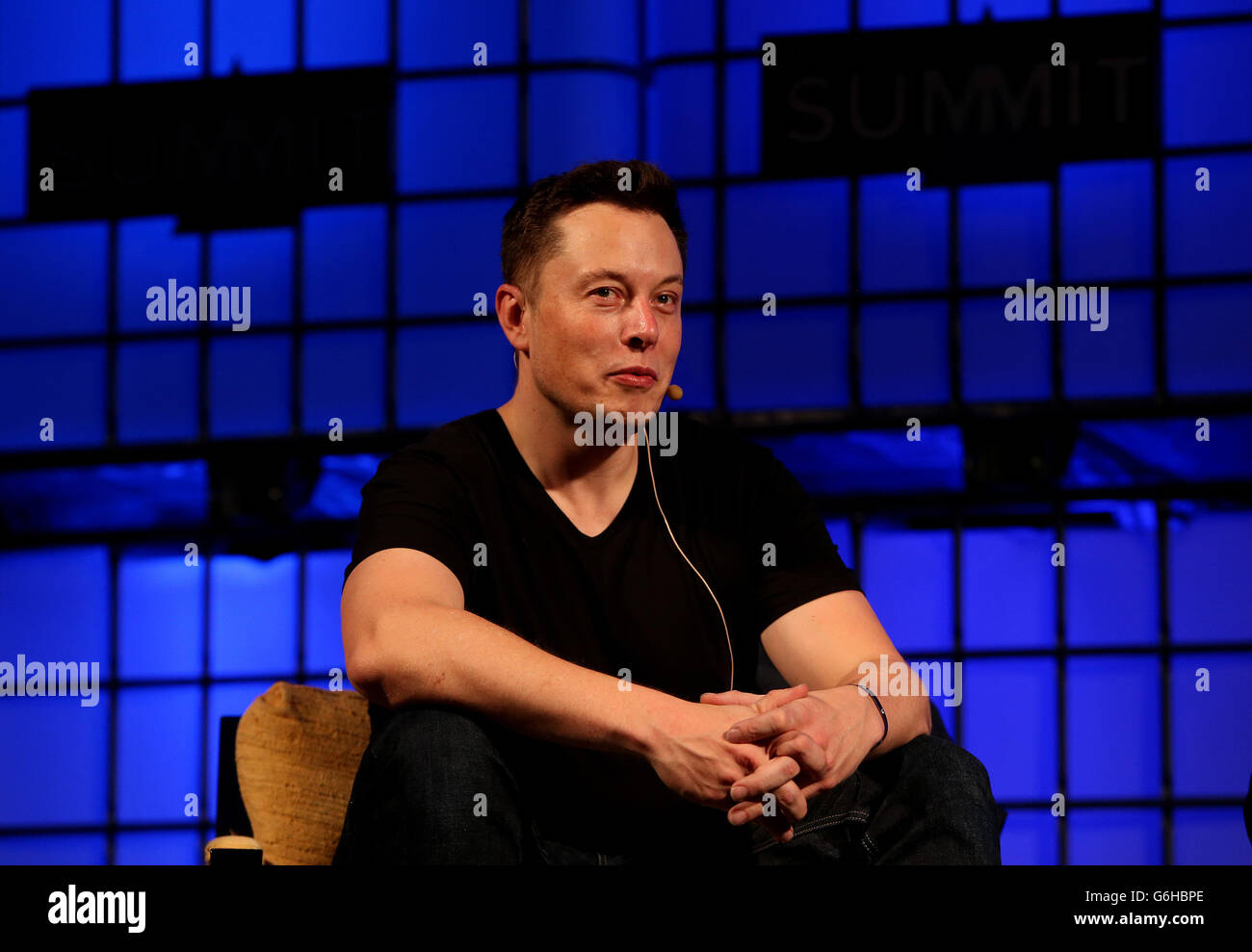 Elon Musk at the Dublin web summit which is being held at the RDS ...