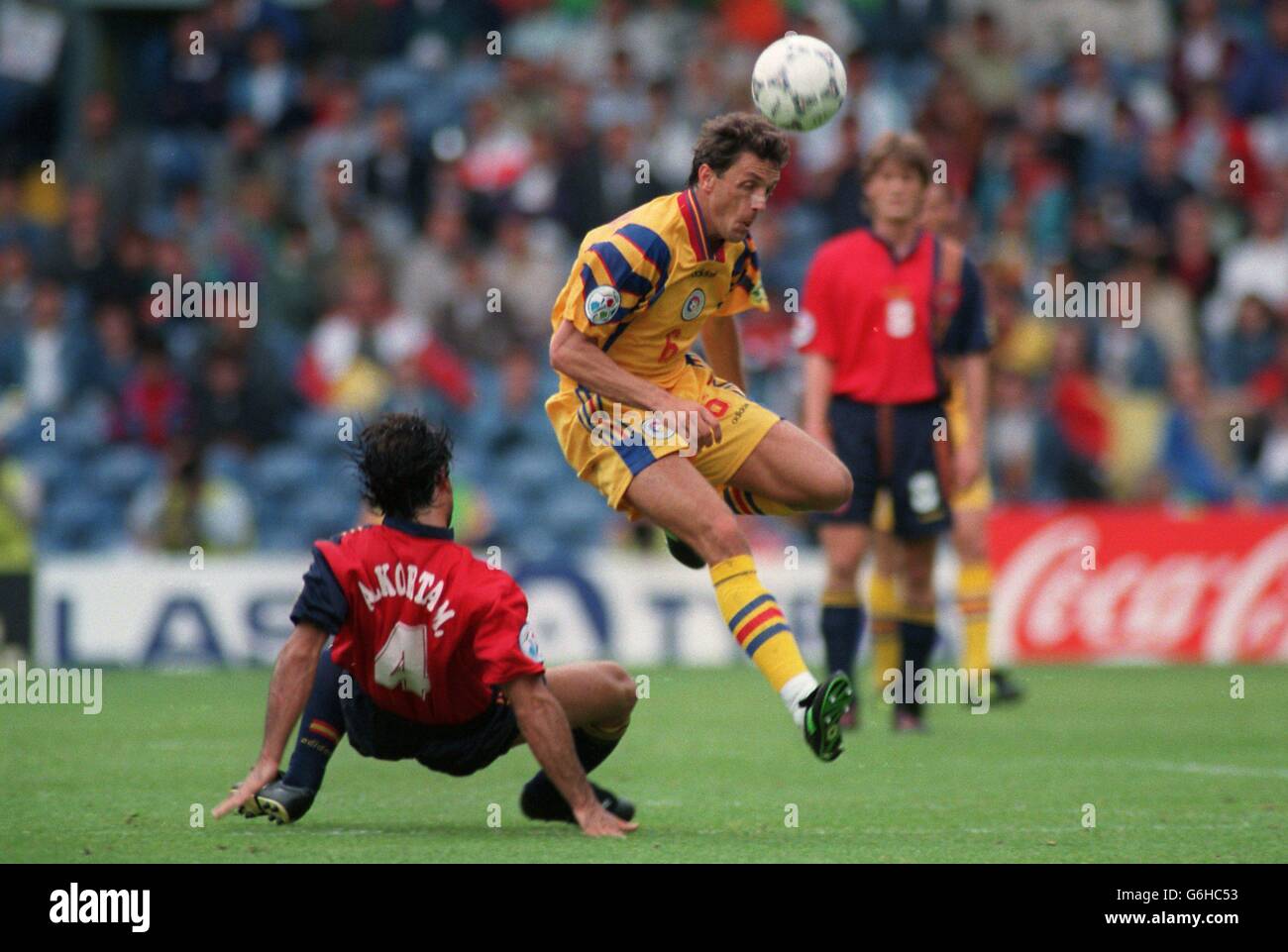 Soccer - Euro 96 - Romania v Spain Stock Photo - Alamy