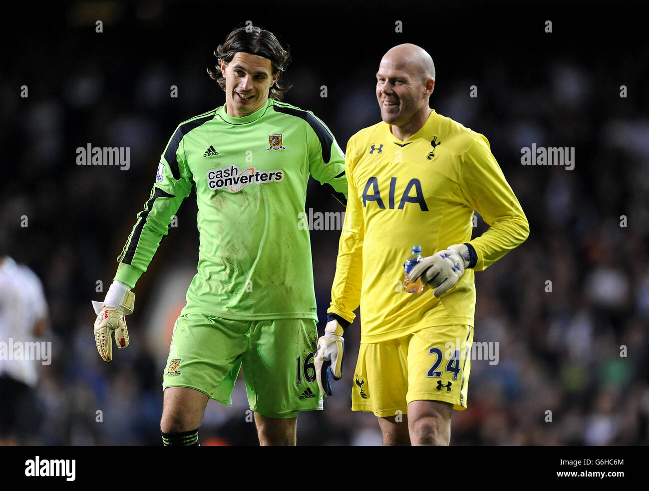 Hull City goalkeeper Eldin Jakupovic (left) and Tottenham Hotspur ...