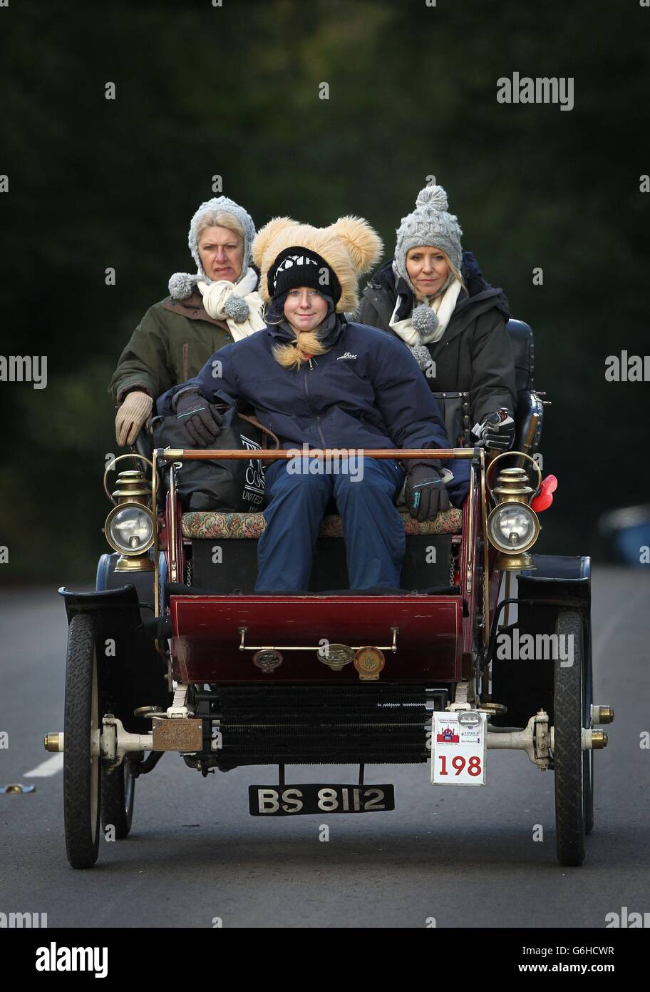 Susan Brydon (right) drives her 1903 Stevens-Duryea up Hammer Hill near ...
