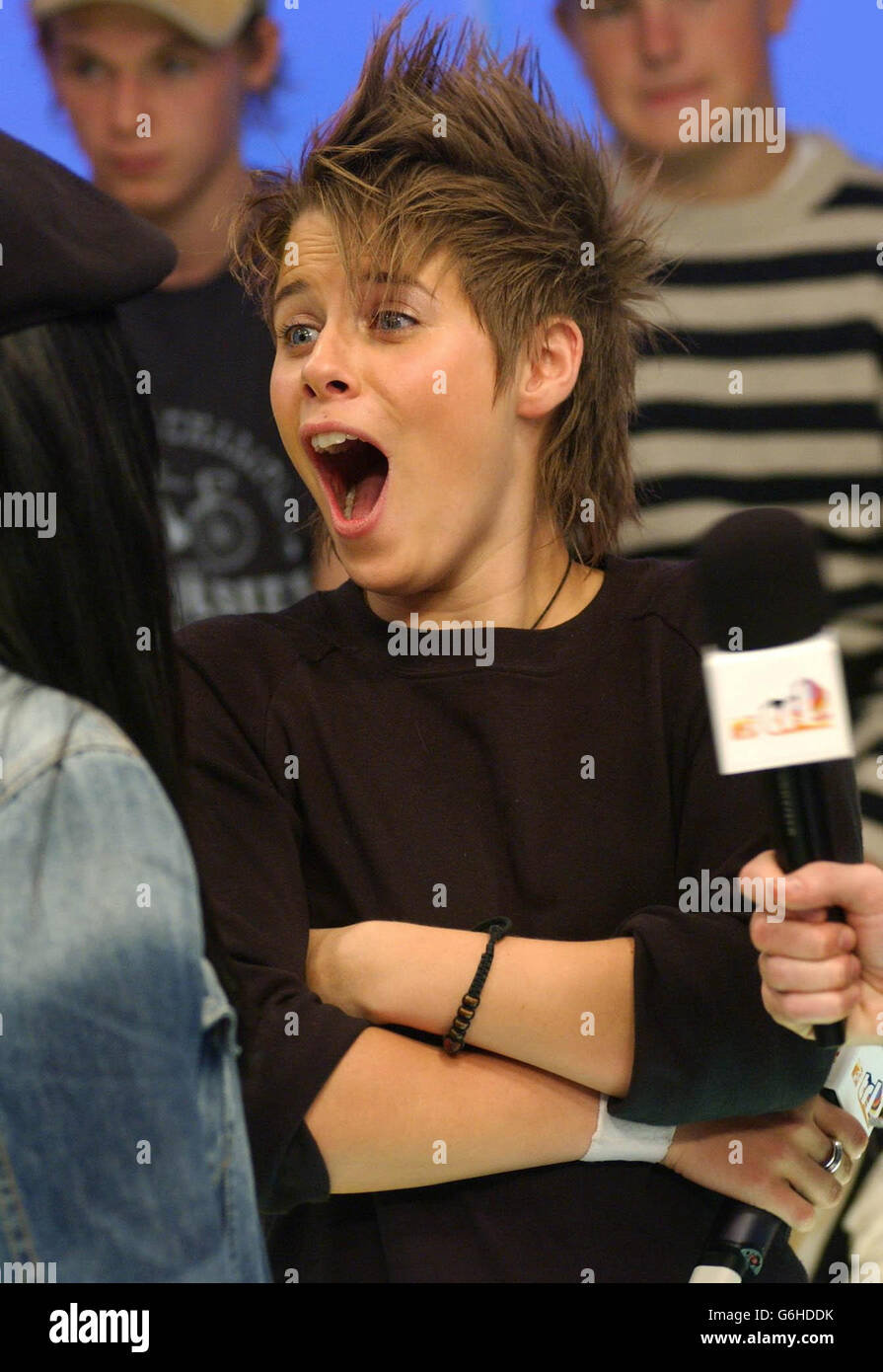 Fame Academy winner Alex Parks during her guest appearance on MTV's TRL ...