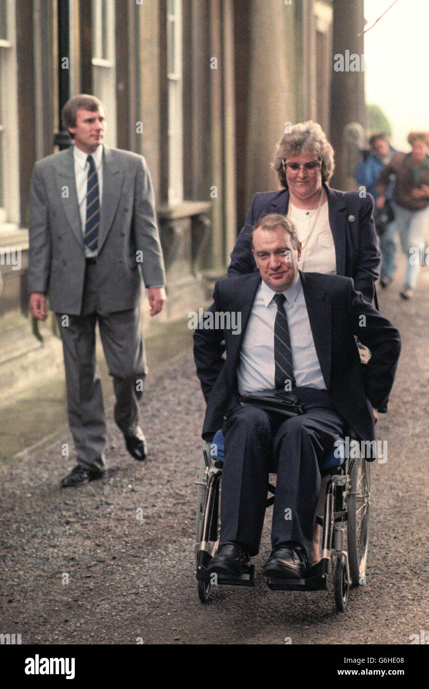 Kevin Hunt and his wife Rosemary, leaving the inquest at Prestwold Hall ...