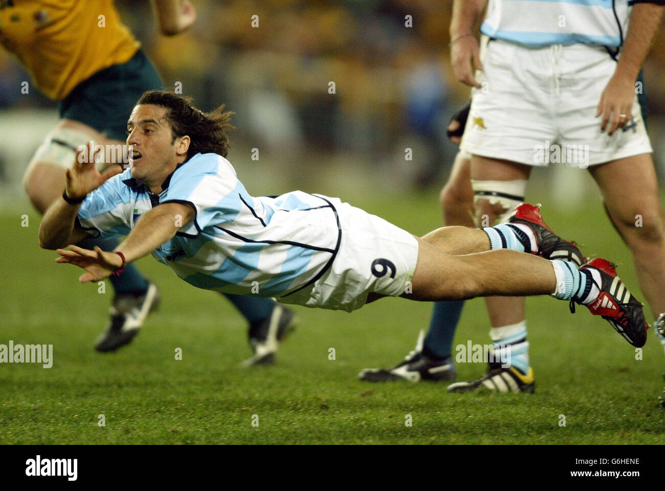 Agustin Pichot of Argentina, during Australia's 24-8 victory in the ...