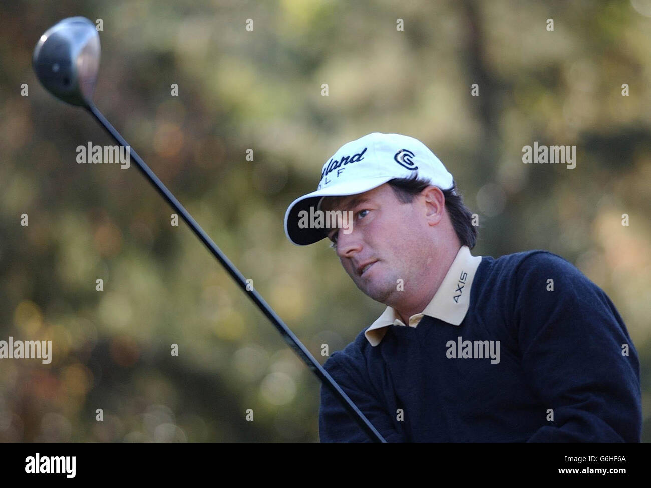 South Africa's Tim Clark tees off the 15th hole during the first round ...