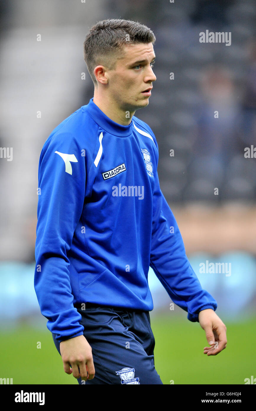 Birmingham citys callum reilly during the warm up hi-res stock ...