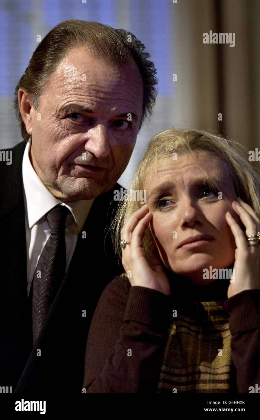 Actors Peter Bowles and Saskia Wickham during photocall for play, "Wait ...
