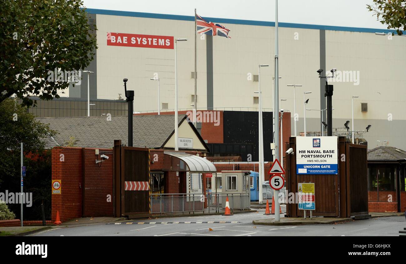 A general view of Unicorn Gate at HMS Nelson, which is home to BAE ...