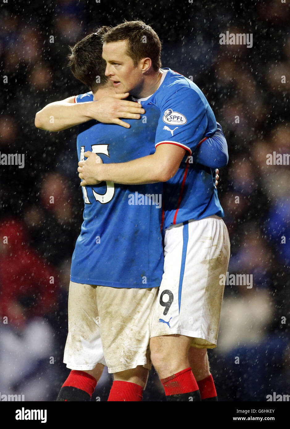 Rangers' Jon Daly (right) celebrates his goal with team mate Nicky ...