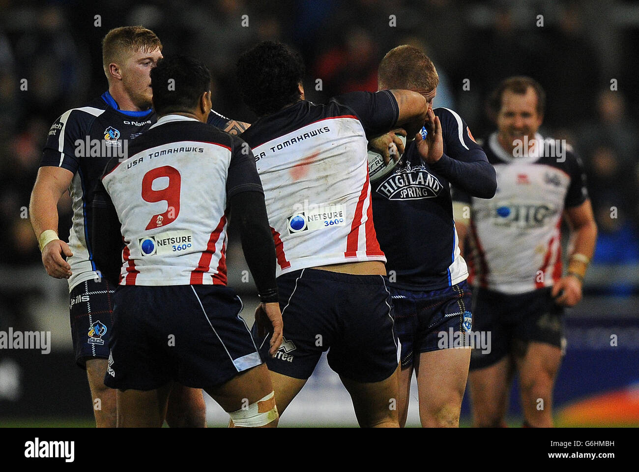 Tempers flare in the dying minutes of the match between Scotland and ... Tempers flare in the dying minutes of the match between Scotland and ...