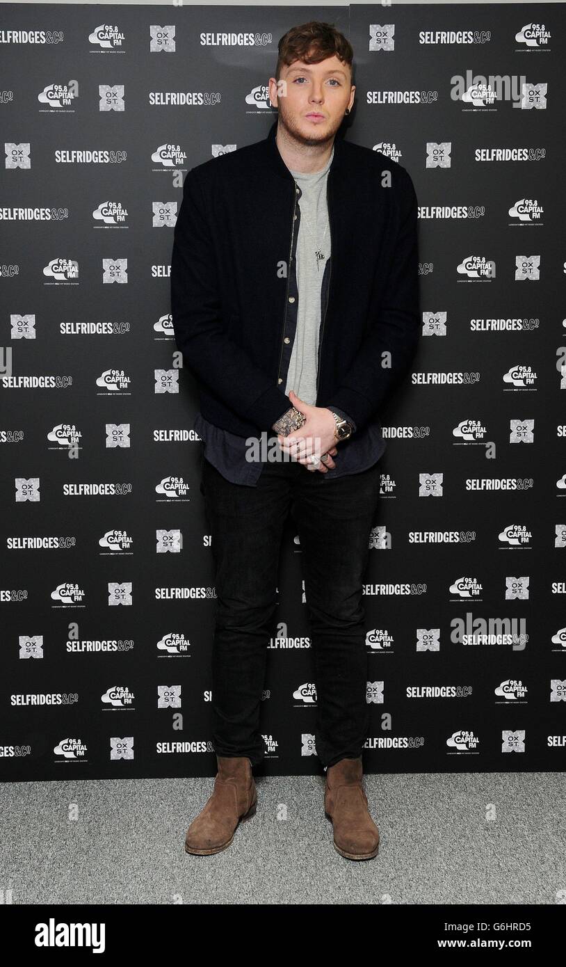 James arthur before switch on christmas lights on oxford street hi-res ...