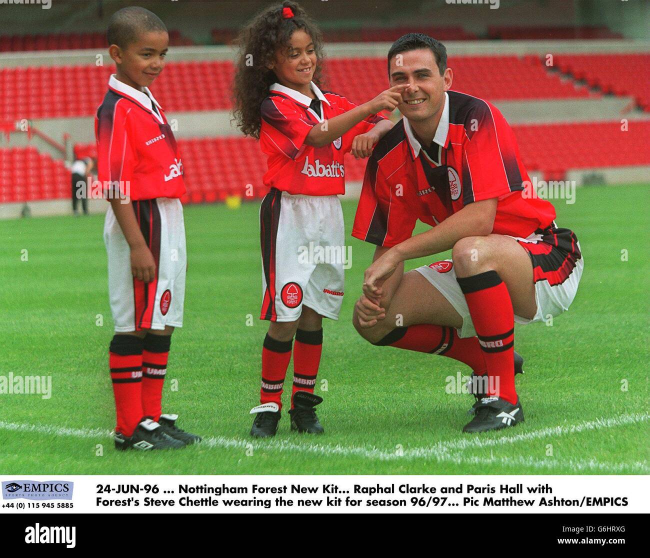 24-JUN-96 ... Nottingham Forest New Kit. Raphal Clarke and Paris Hall ...