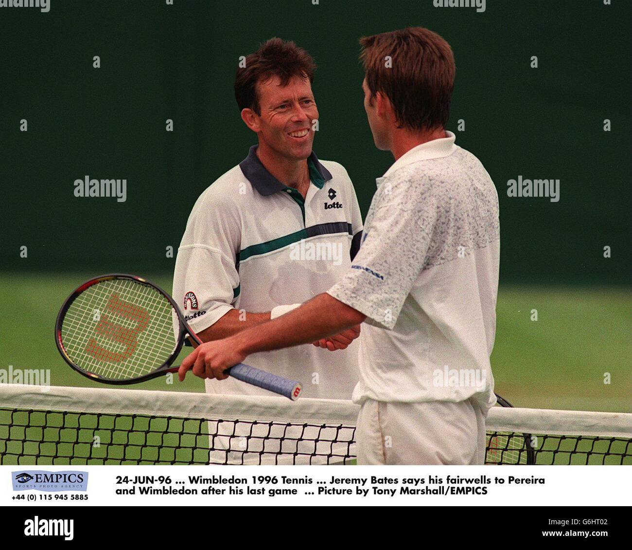 24-JUN-96, Wimbledon 1996 Tennis, Jeremy Bates says his farewells to ...