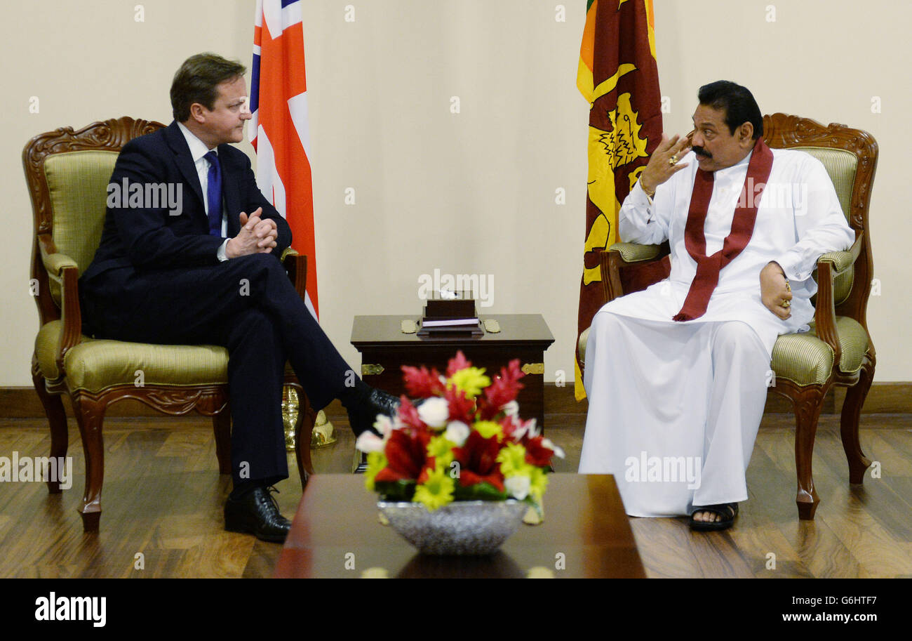 Prime Minister David Cameron meets Sri Lankan President Mahinda ...