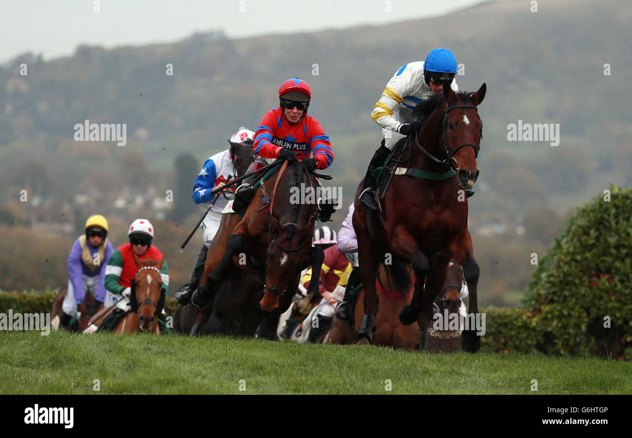 Eventual winner Balthazar King ridden by Richard Johnson (left) follows ...