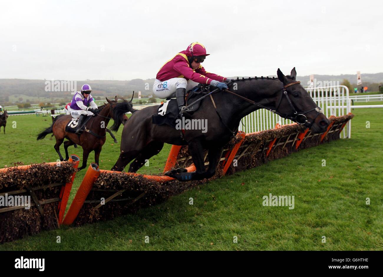 Thomas Crapper ridden by Charlie Poste jumps the last on their way to ...