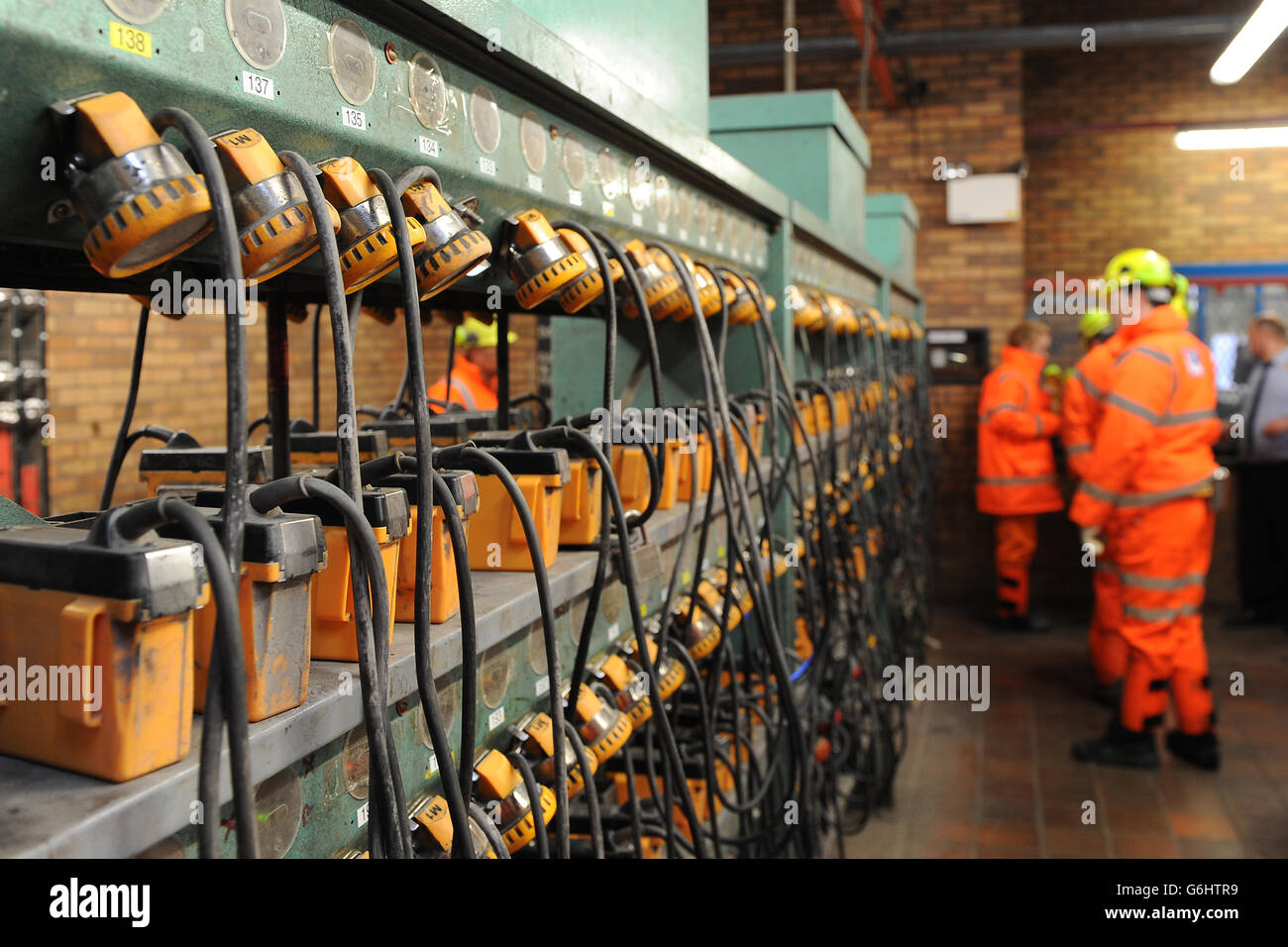 Thoresby Colliery. The lamp room at Thoresby Colliery, Nottinghamshire ...