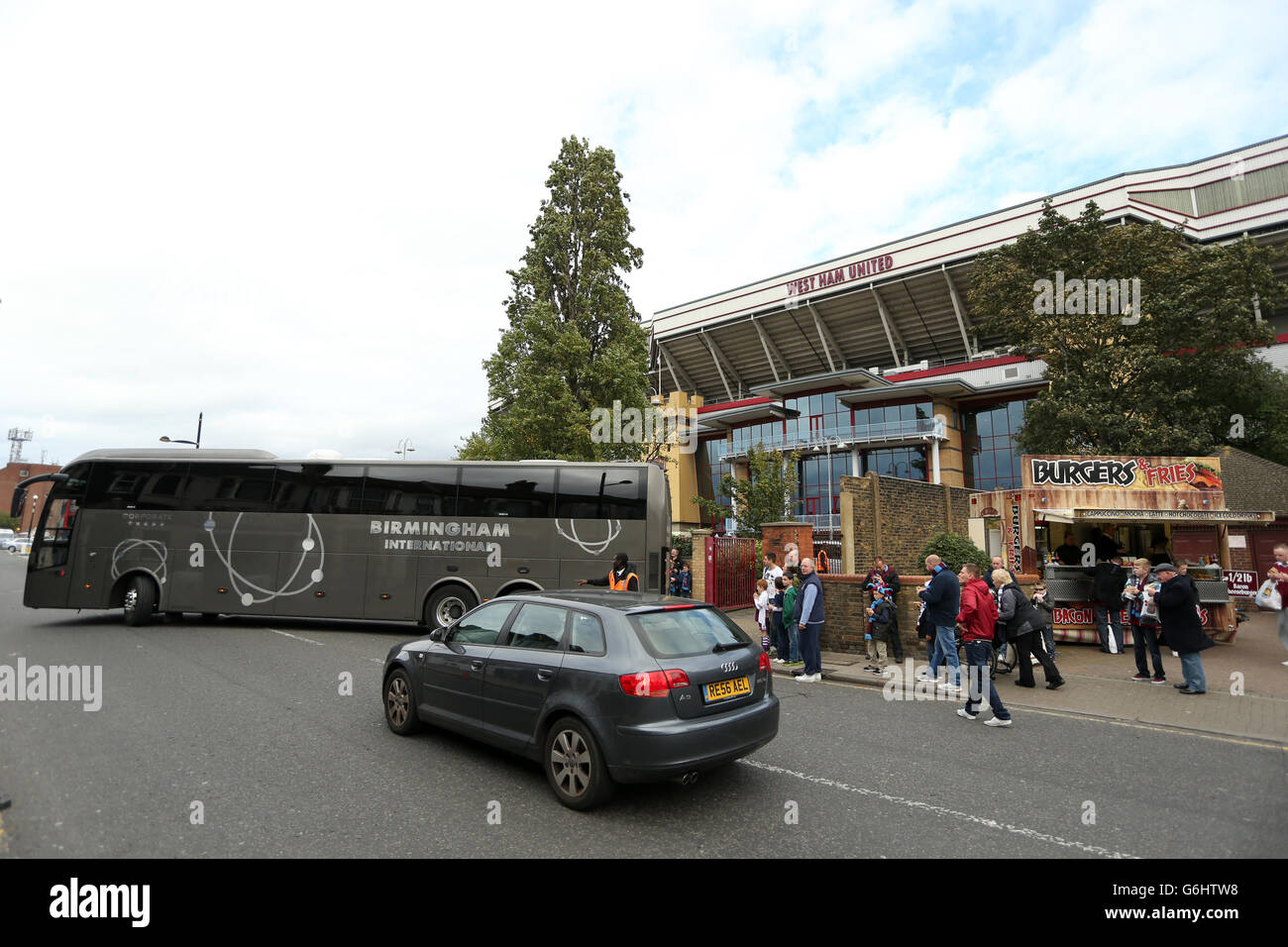 Aston villa team bus hi-res stock photography and images - Alamy