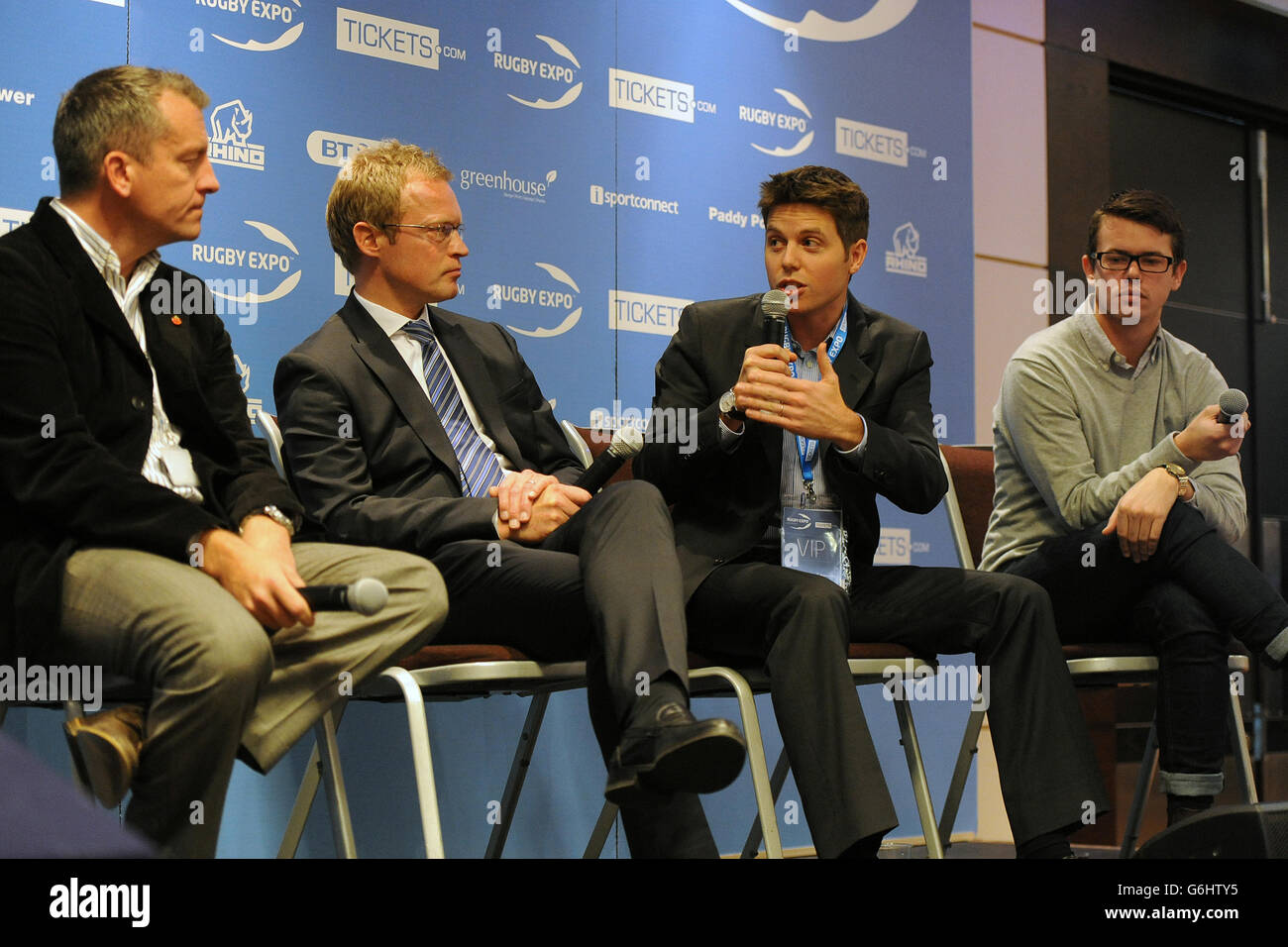 (L-R) Stuart Armstrong, RFU, Nic Fletcher, RFU, Tomos Grace, YouTube ...