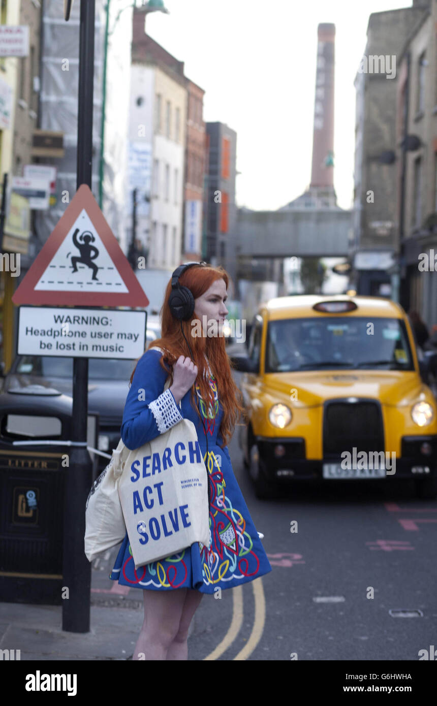 Depicting the hazard of headphone users hi-res stock photography and ...