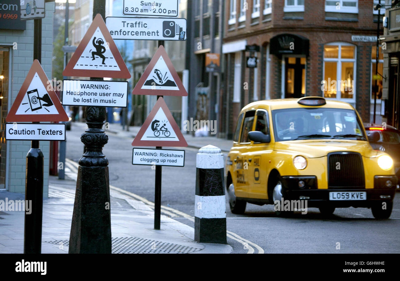 Hailo proposed road signs Stock Photo - Alamy