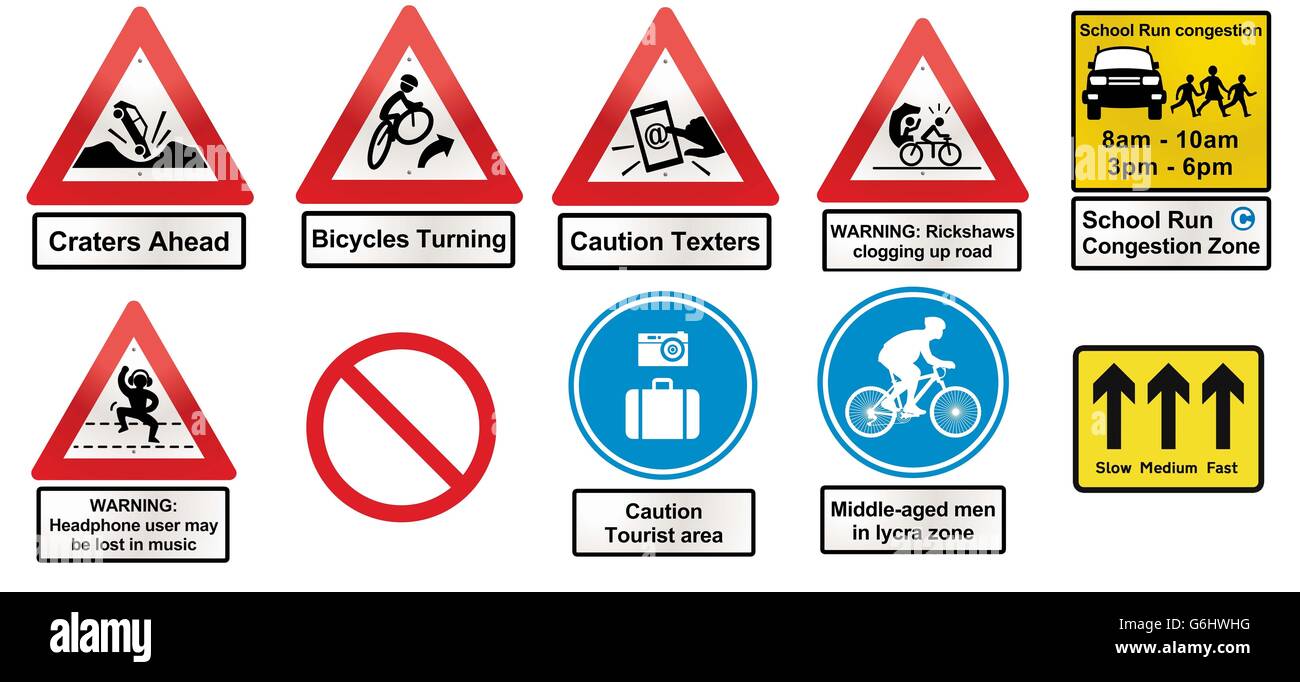 Hailo proposed road signs Stock Photo - Alamy