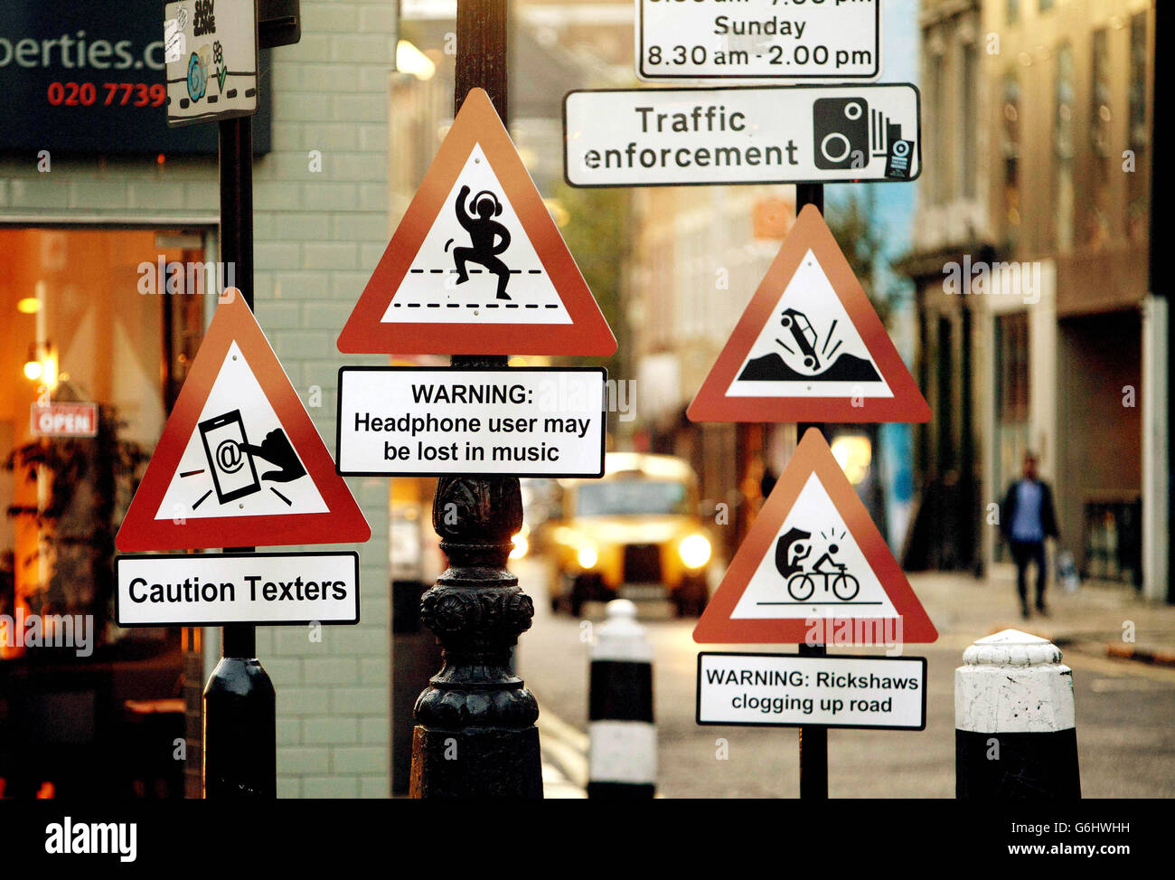 Hailo proposed road signs Stock Photo - Alamy