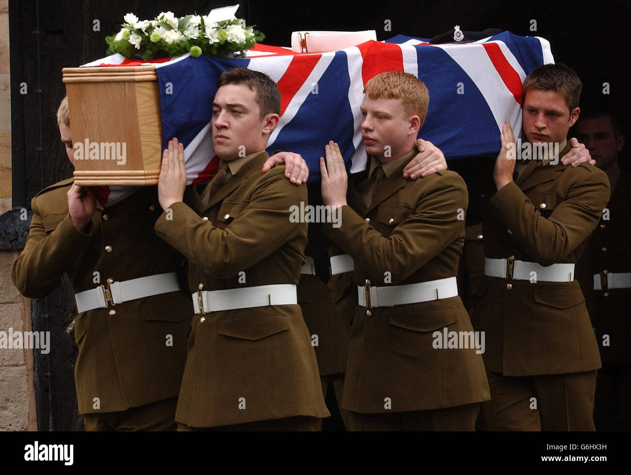 The coffin of Officer Cadet Stephen Hilder is carried from St Mary's ...