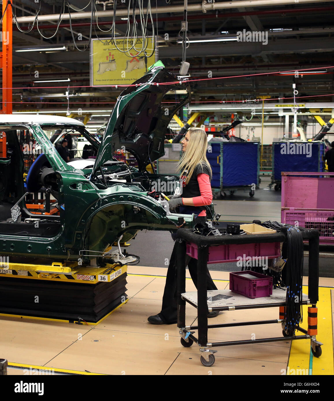 BMW Mini production line. The assembly line at the BMW Mini Plant ...